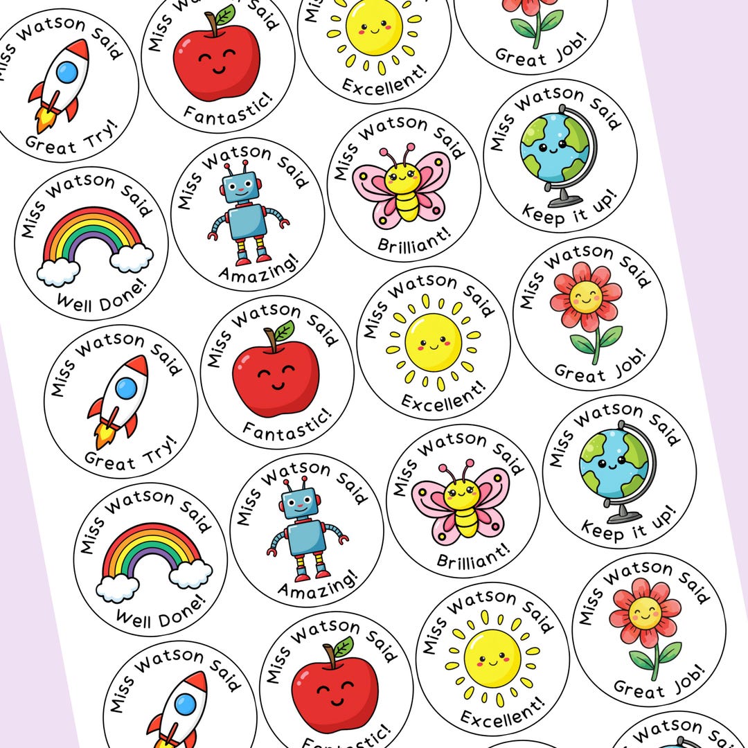 Personalised Teacher Reward Stickers | Teacher Gift | Back to School ...