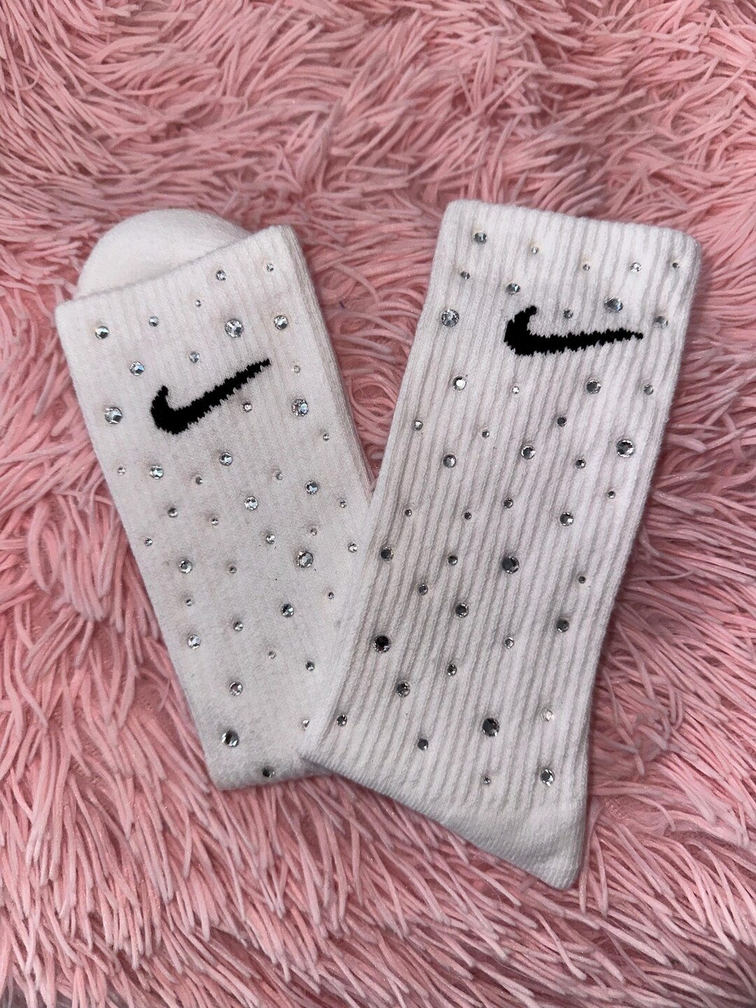 Rhinestoned Nike Socks - Etsy