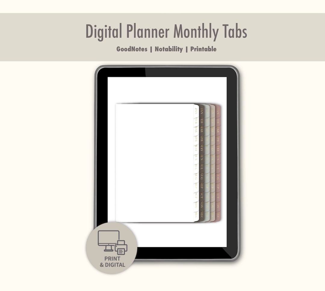 Digital Monthly Tab Dividers | Digital Divider Stickers, Stickers for ...