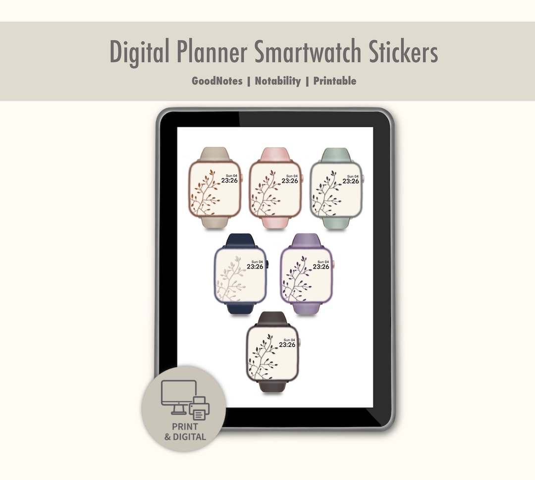Digital Smartwatch Stickers | Watch Planner Sticker, Cool Stickers for ...