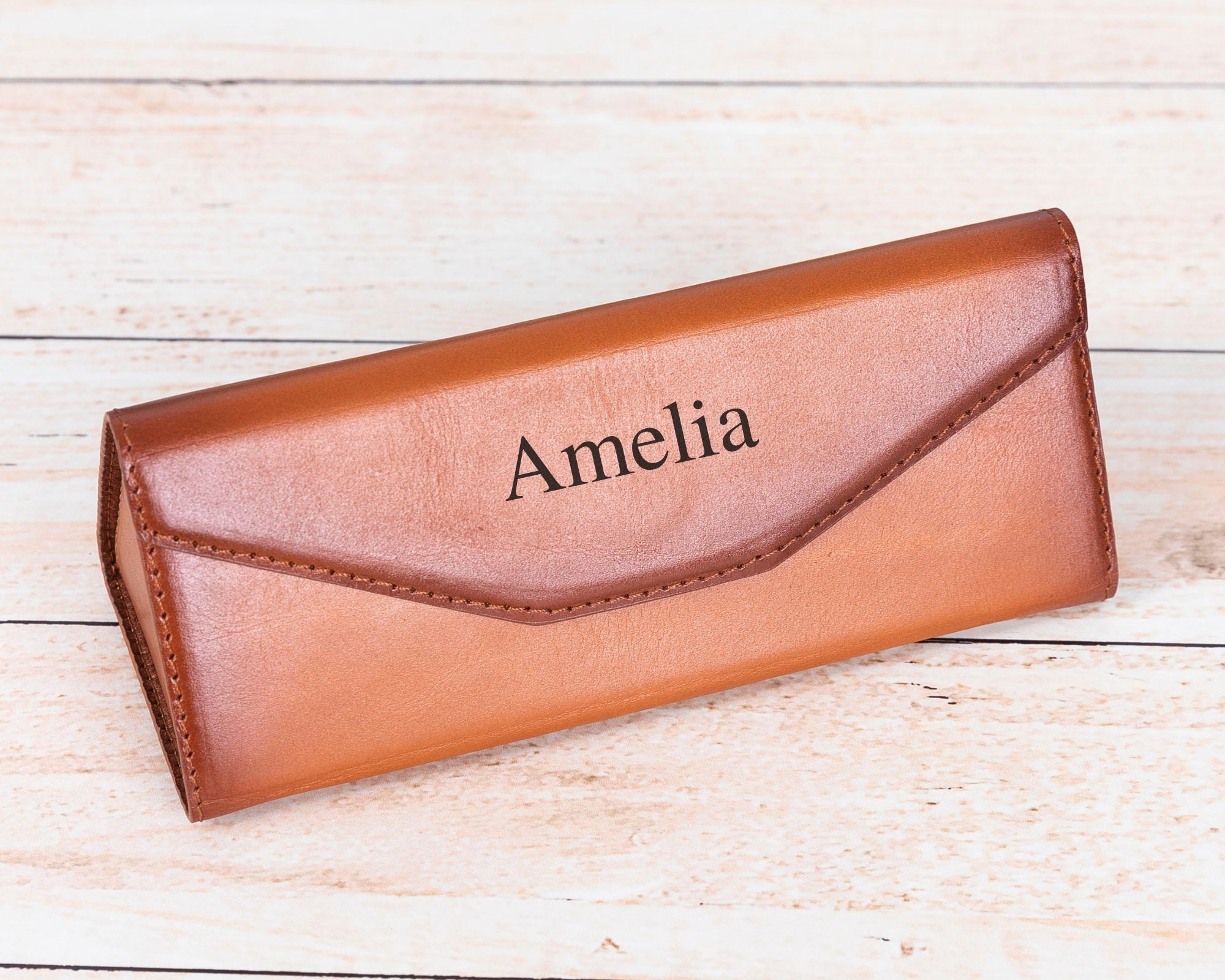 Handmade Leather Foldable Glasses Case, Hard Shell Eyeglass Case ...