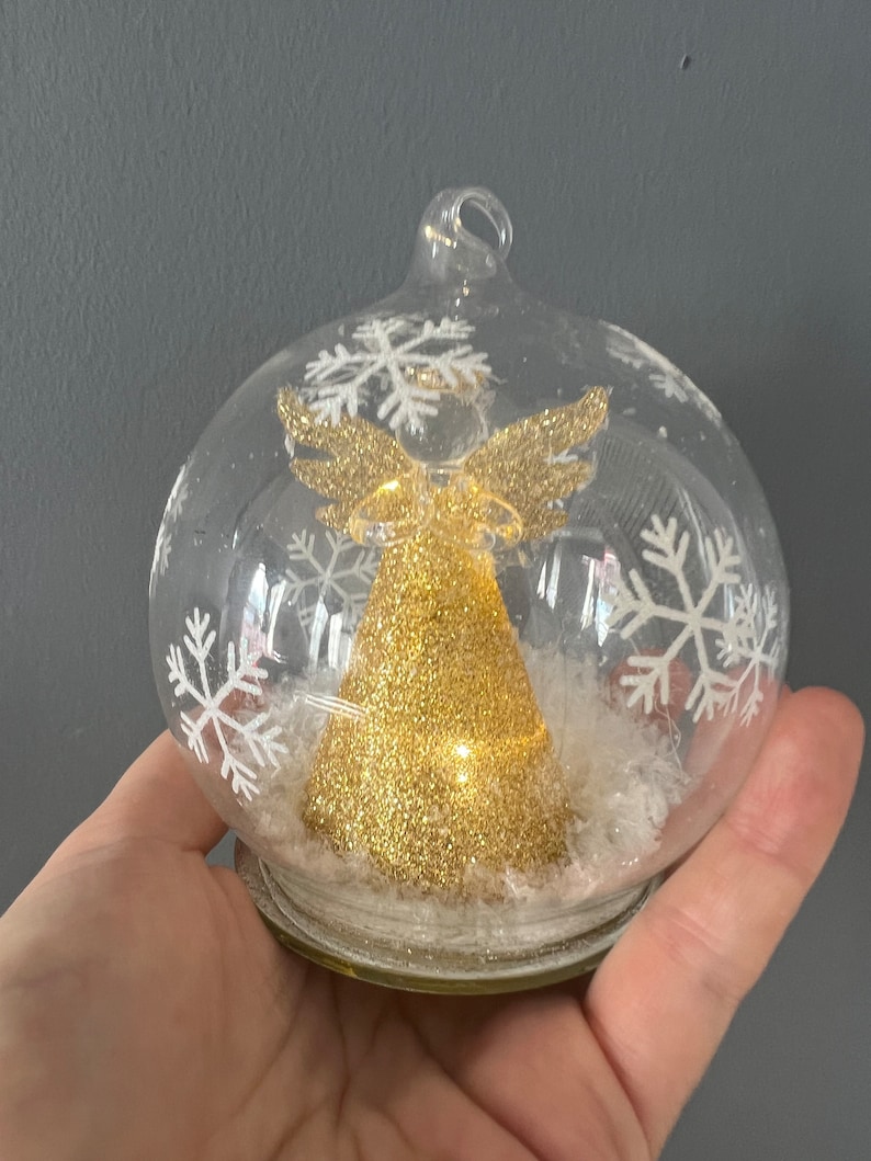 Glass Light up Christmas Ornament - Etsy