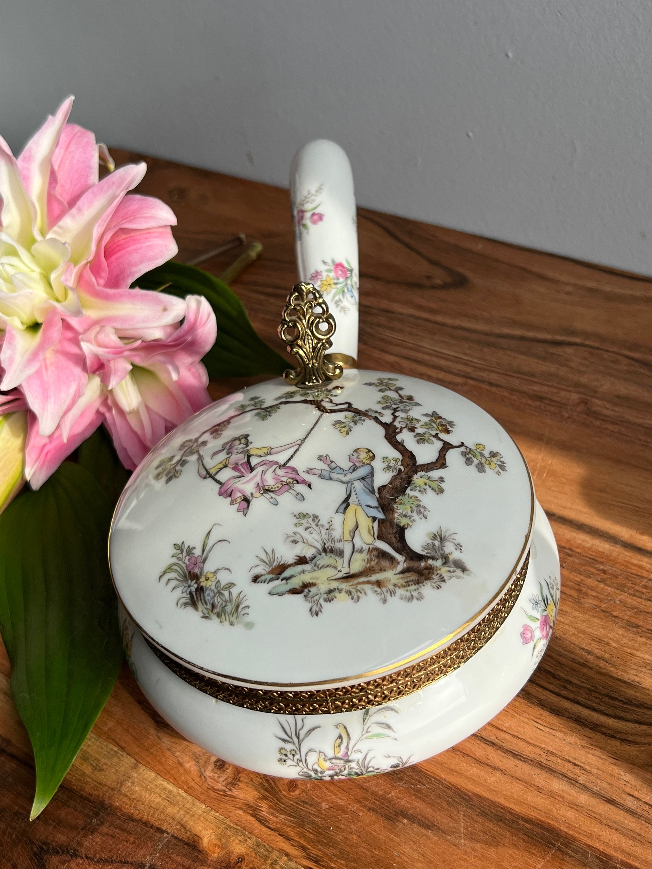 Beautiful Hand Painted Porcelain Silent Butler - Etsy