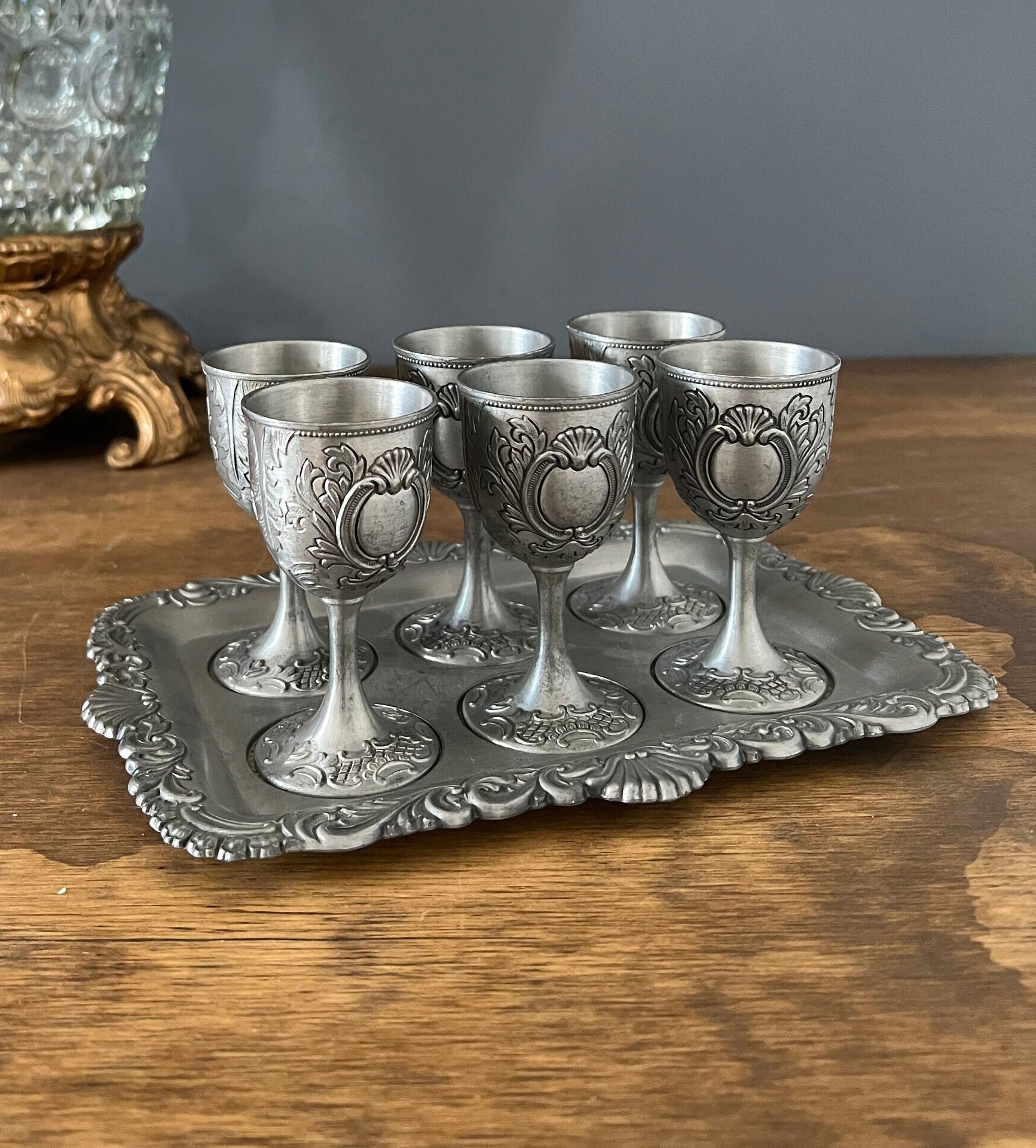 Oxford Hall Pewter Goblet Set - Etsy