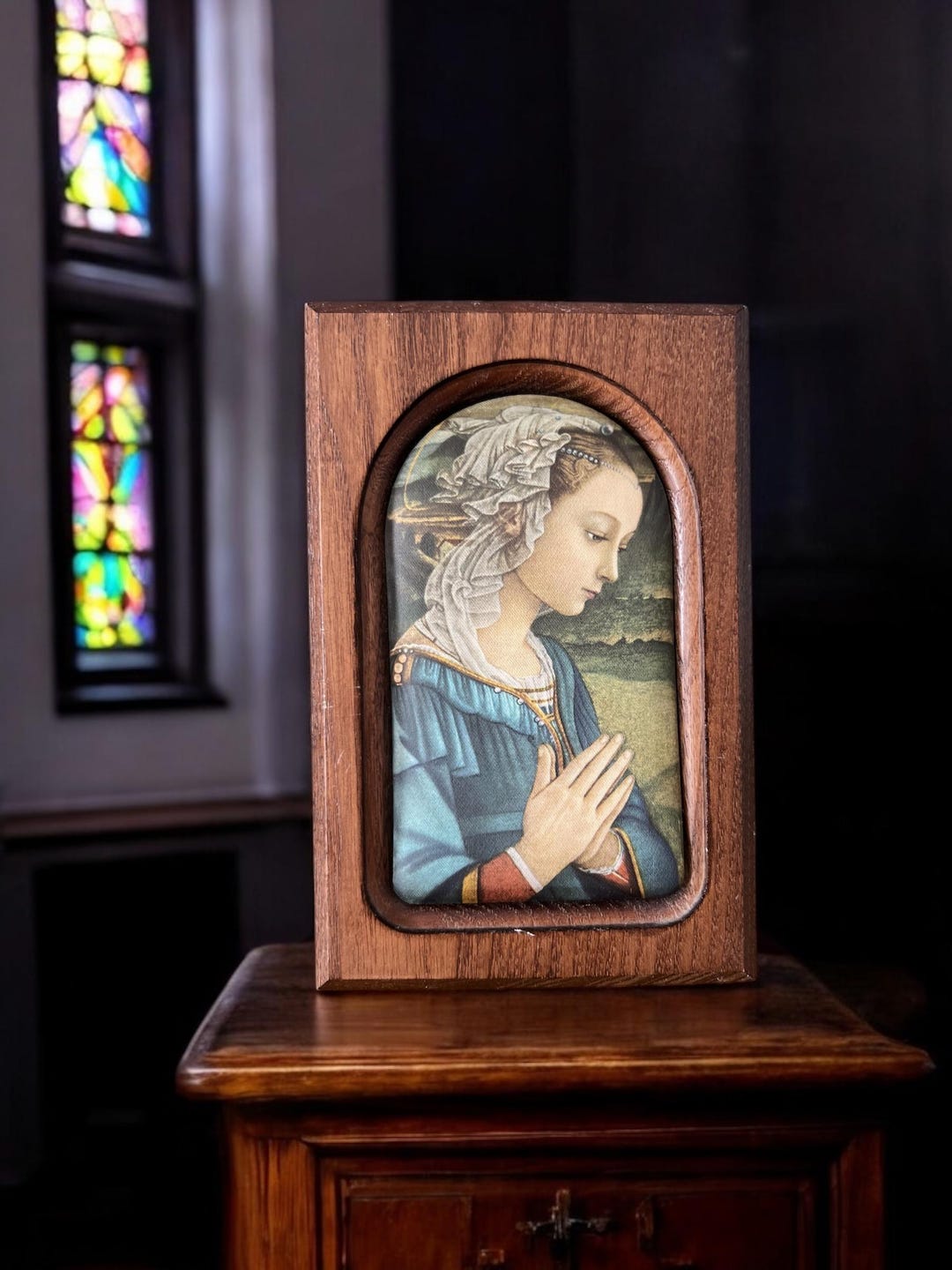 VTG Italian Virgin Mary Framed Silk Art - Etsy