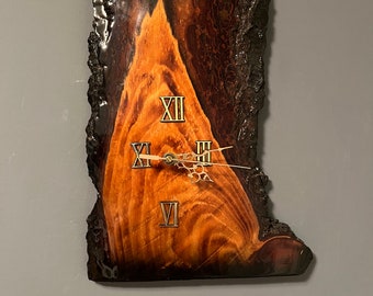 Vintage Burl Wood Wall Clock - Etsy