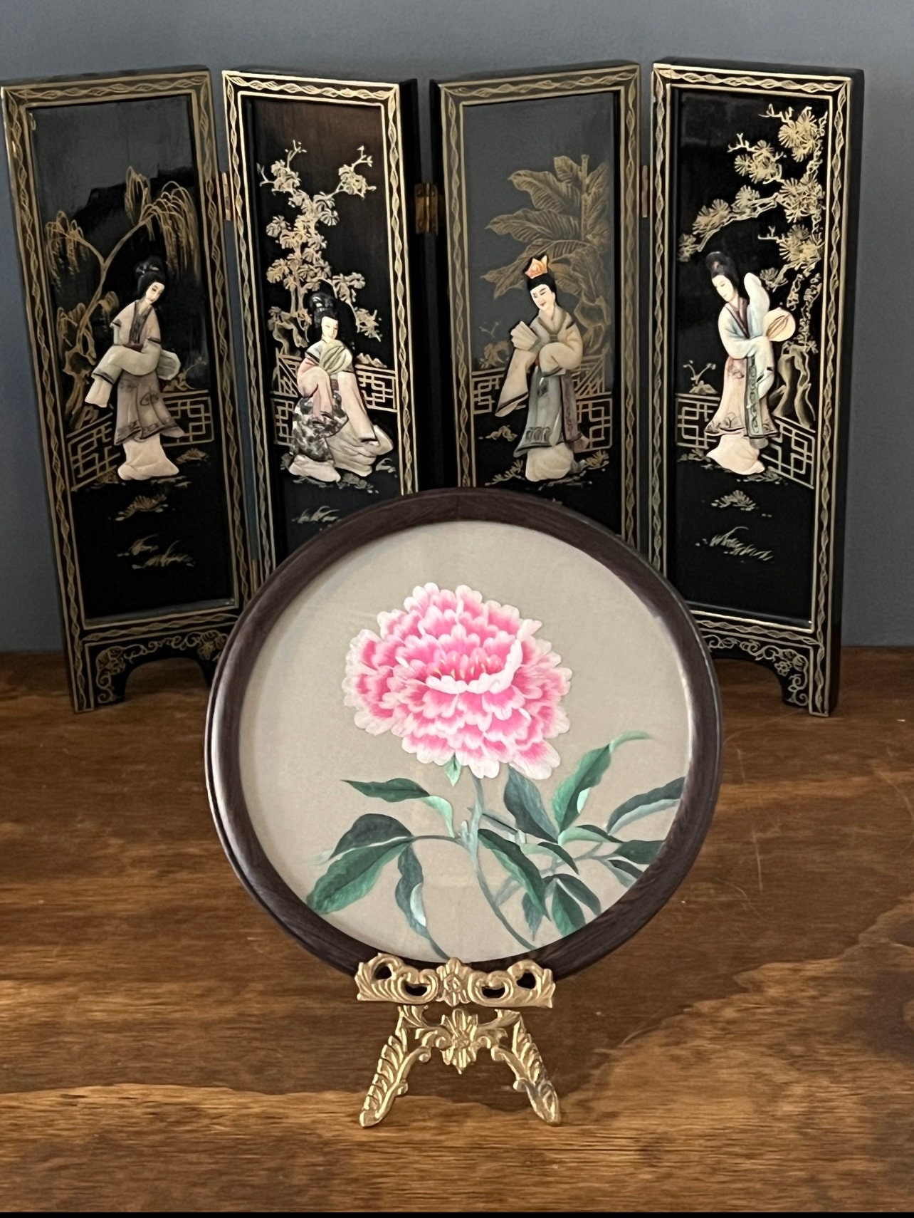 Chinese Suzhou Silk Embroidery Screen - Etsy