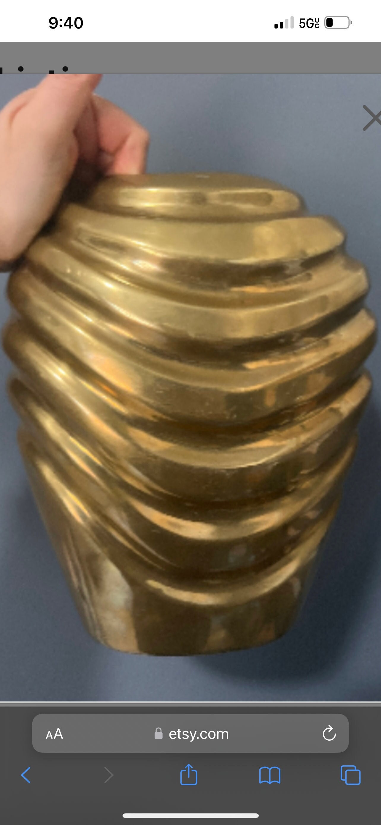 Frederick Cooper Art Deco Brass Vase - Etsy