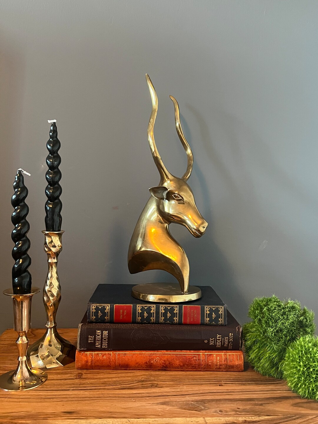 Antelope Head Brass Statue - Etsy
