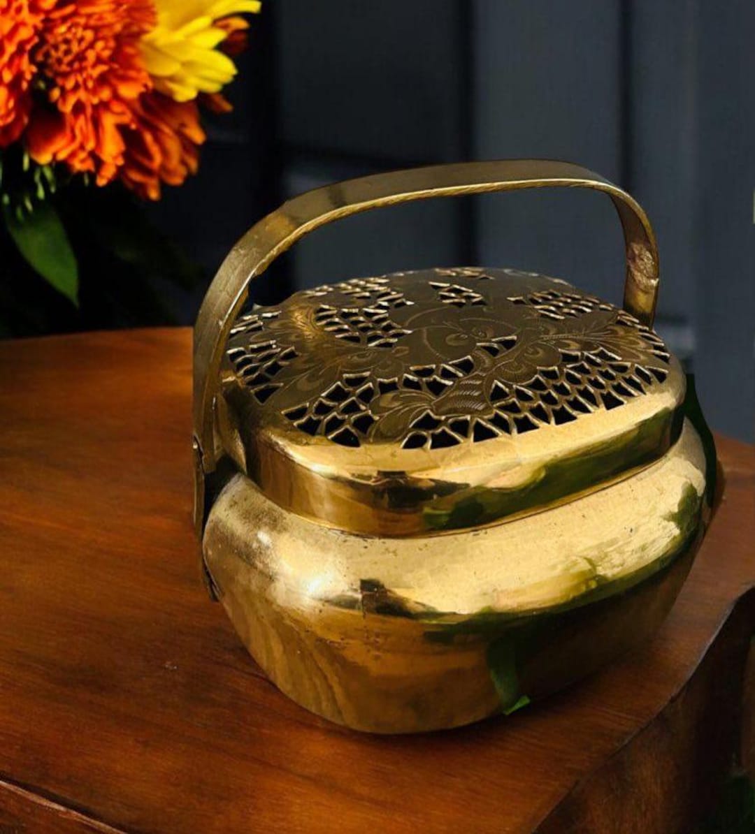 Antique Asian Brass Hand Warmer - Etsy