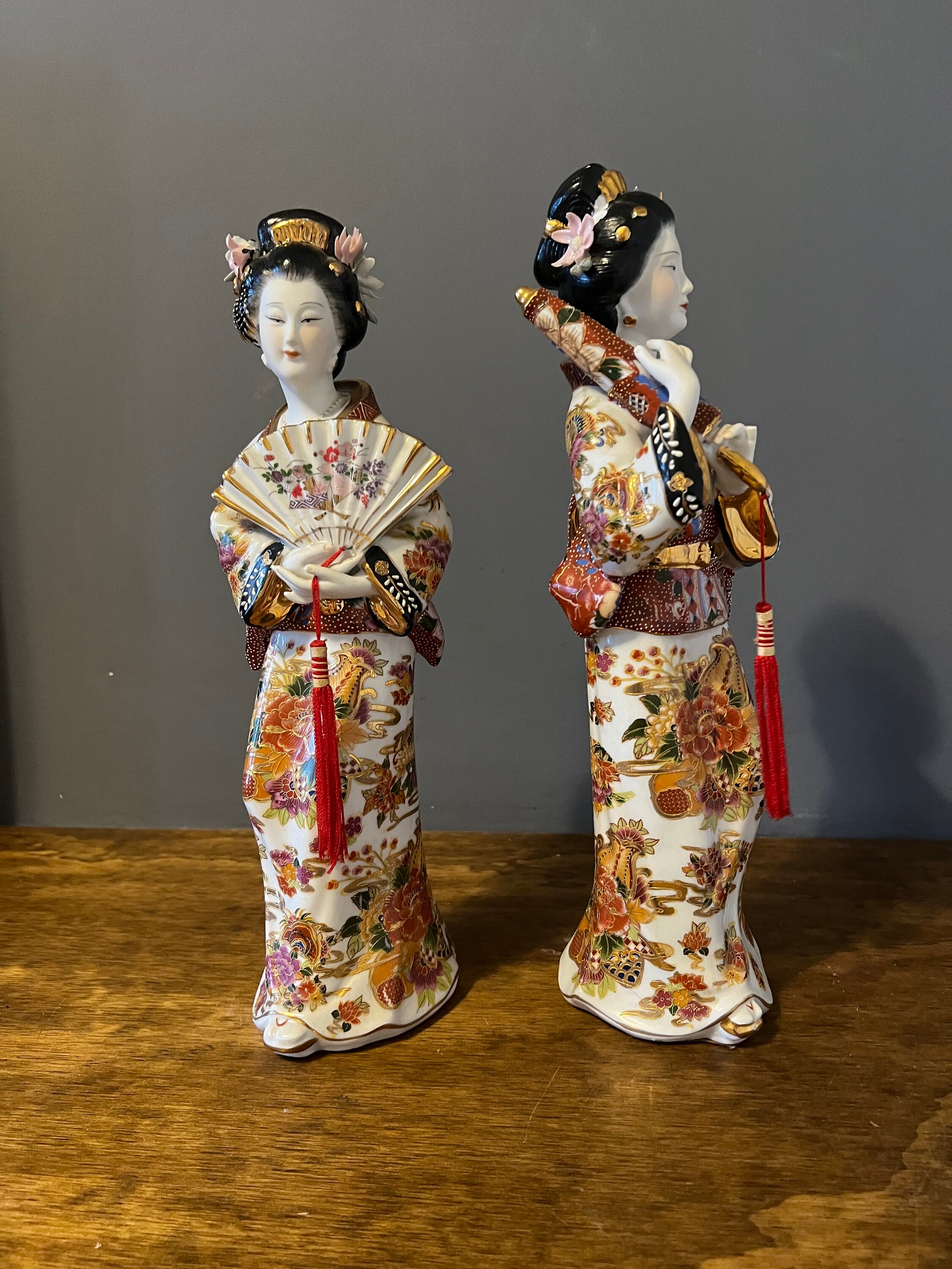 Beautiful Large Porcelain Geisha Pair - Etsy