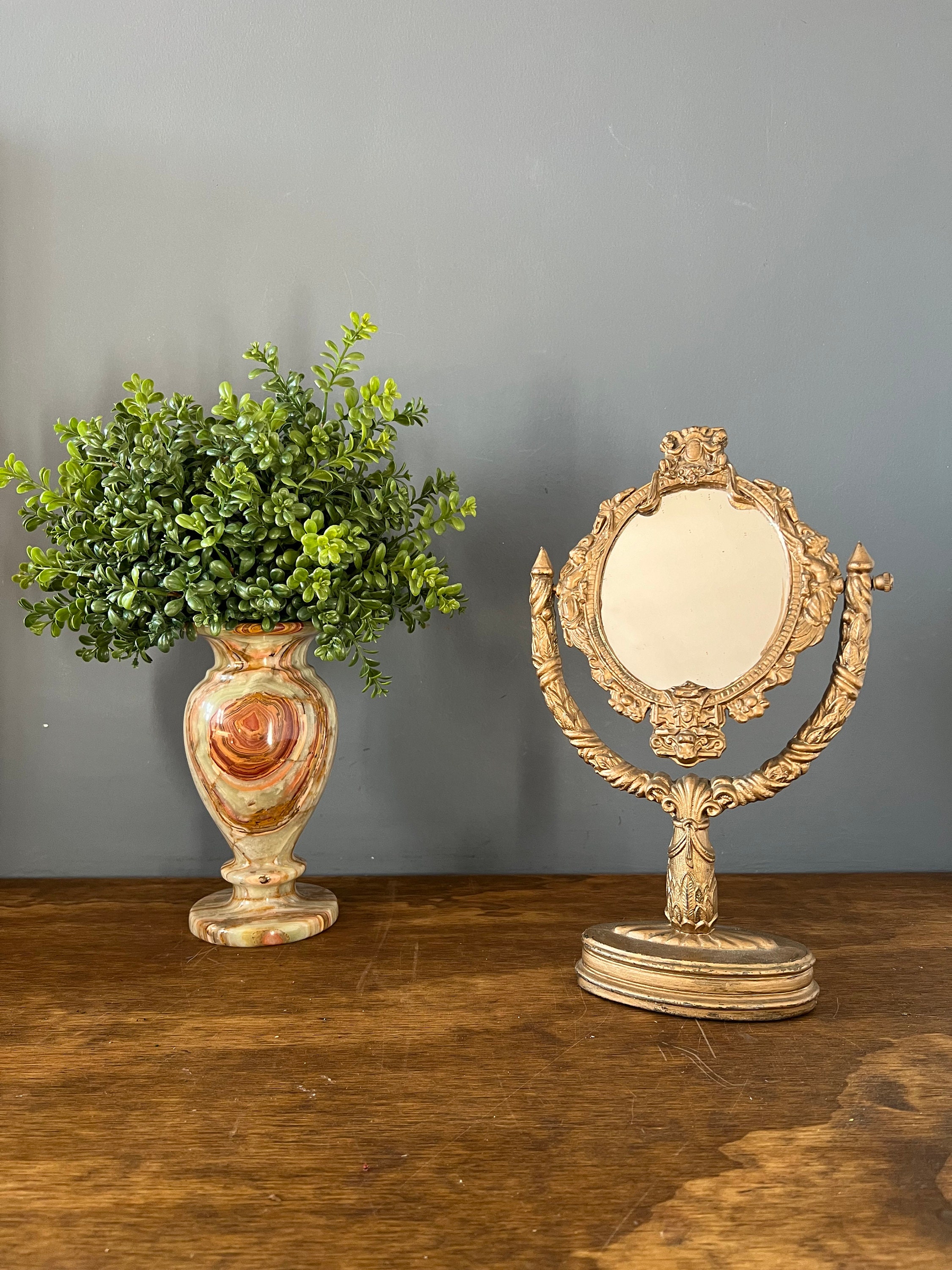 Antique Art Nouveau Table Top Mirror - Etsy
