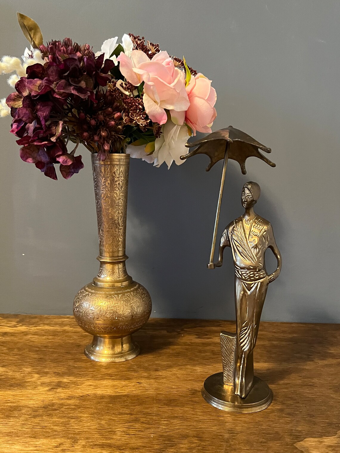 Vintage Brass Women Statue - Etsy