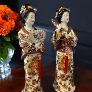 Beautiful Large Porcelain Geisha Pair - Etsy