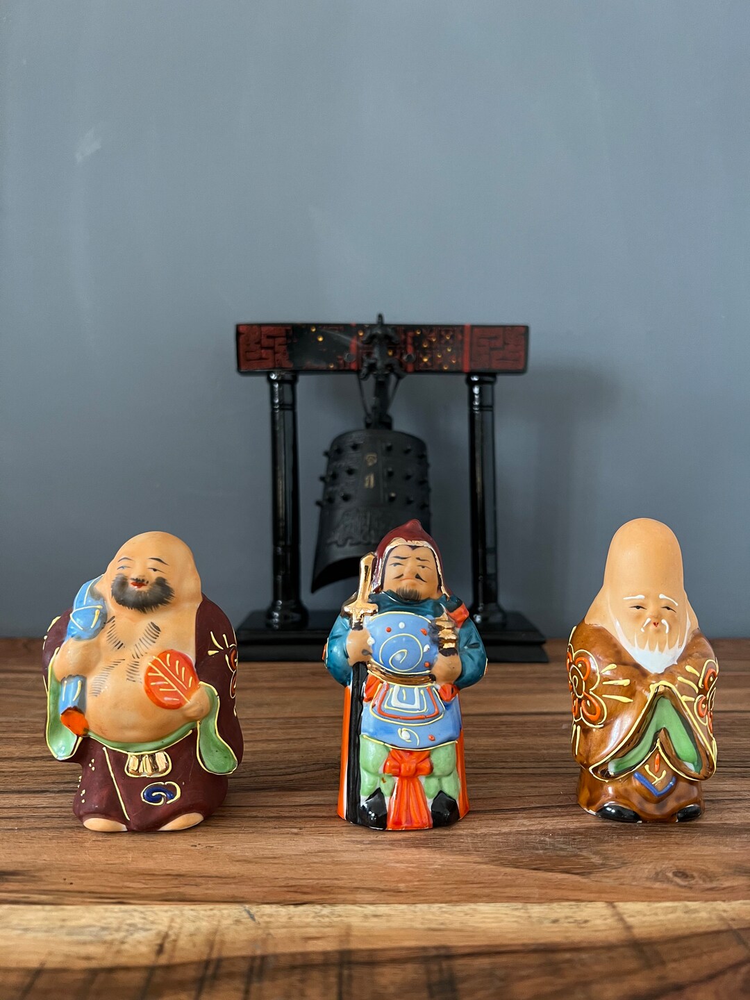 Set of 3 Kutani Good Luck Figurines - Etsy
