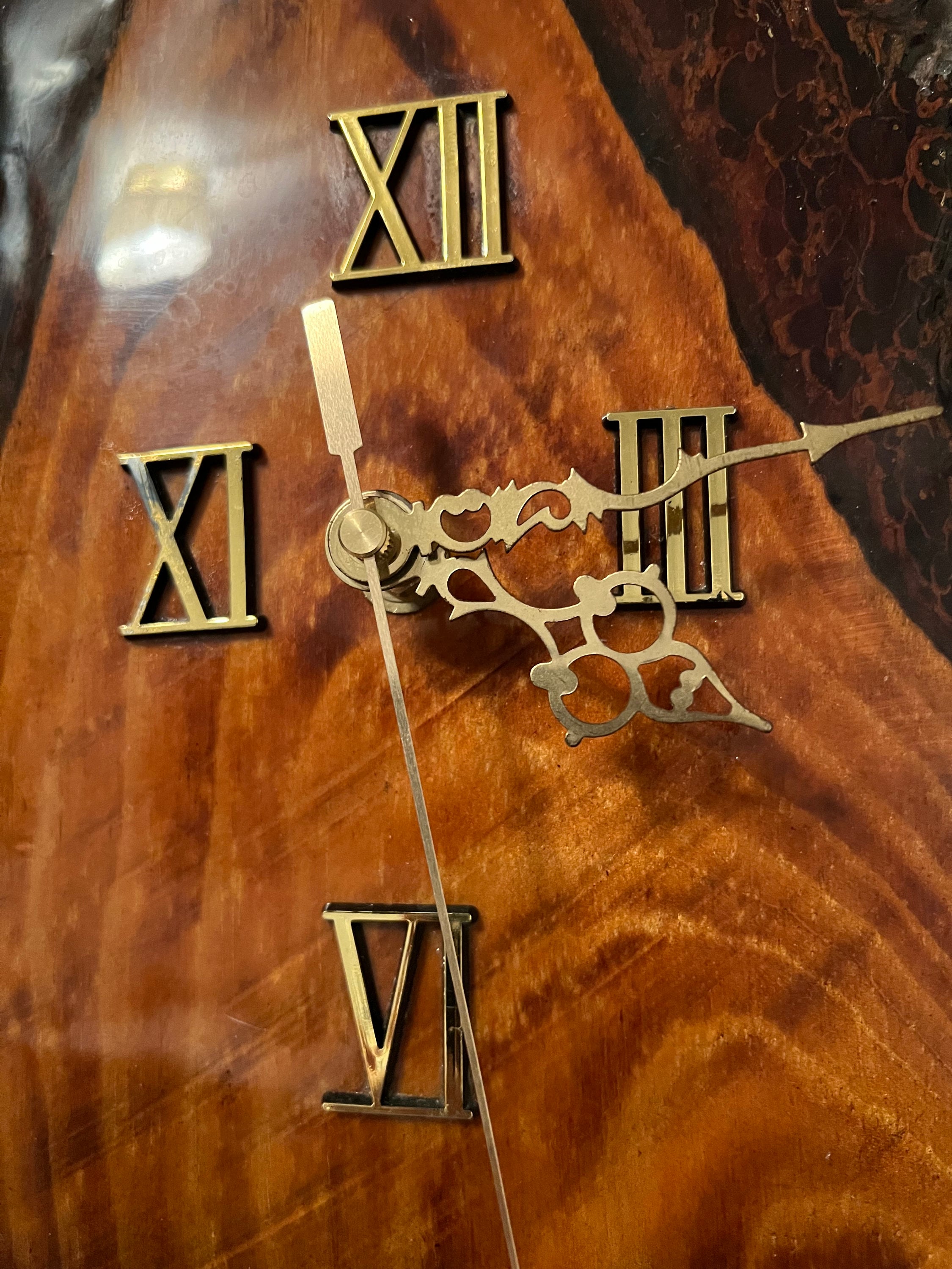 Vintage Burl Wood Wall Clock - Etsy