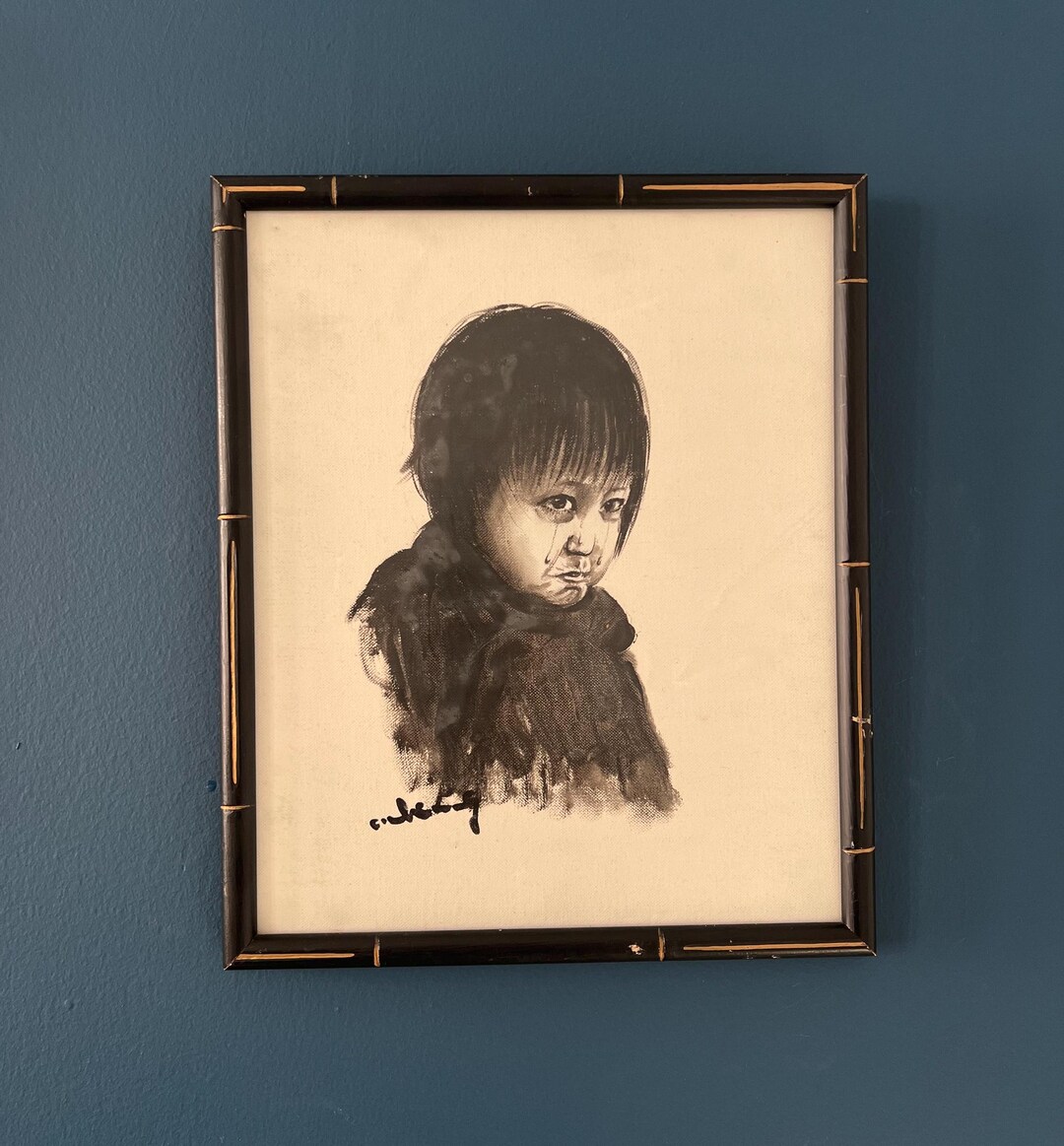 Vintage Crying Children Painting - Etsy