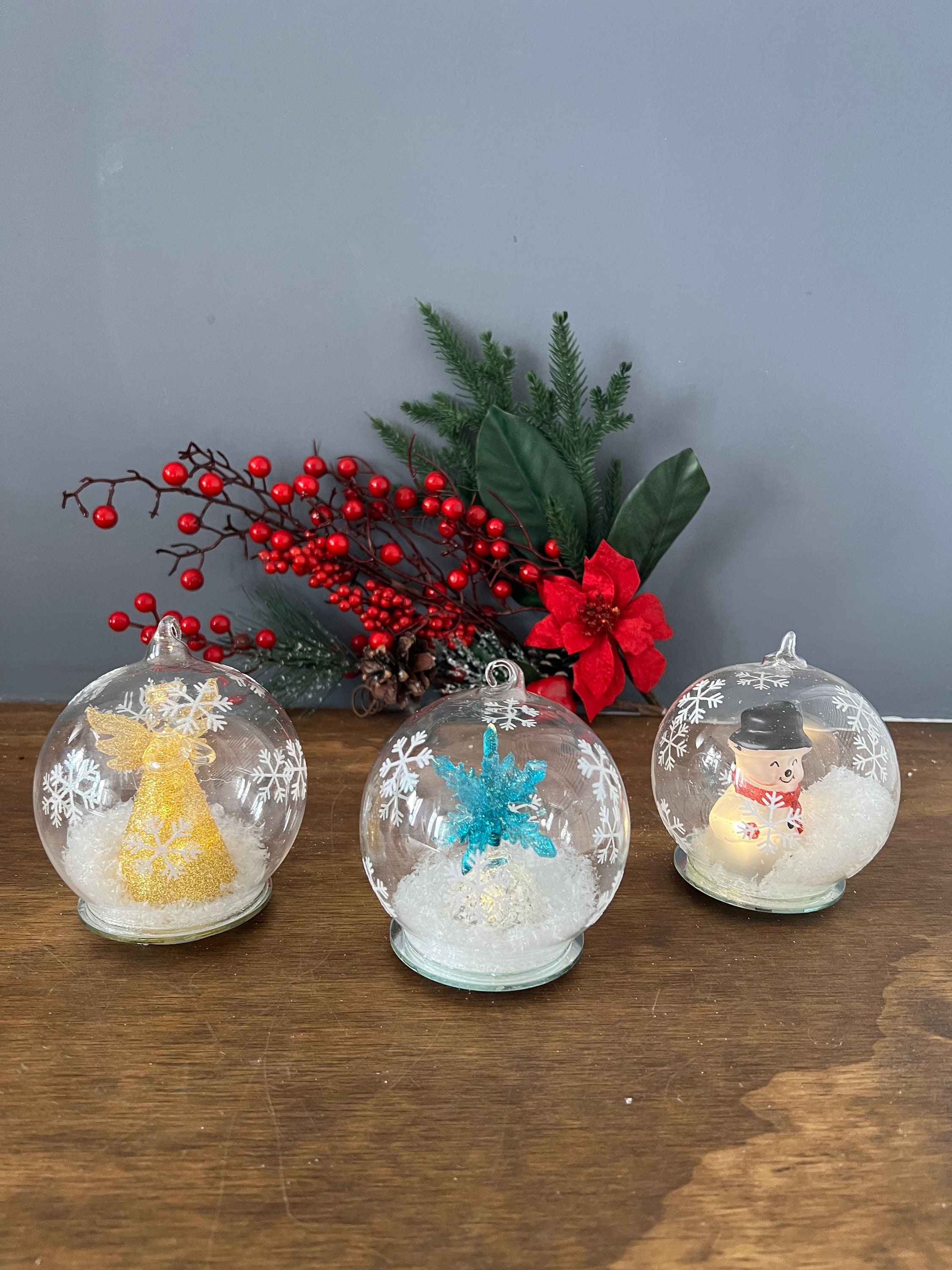 Glass Light up Christmas Ornament - Etsy