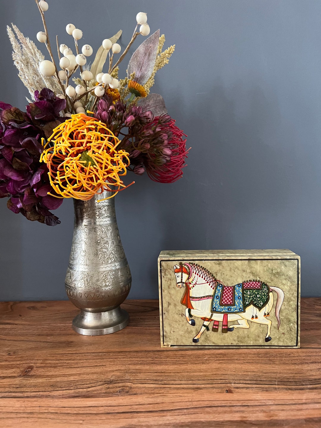 Rare Hand Painted Soapstone Box - Etsy
