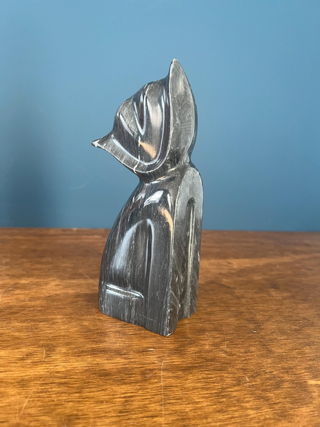 Large Vintage Marble Cat Figurine - Etsy