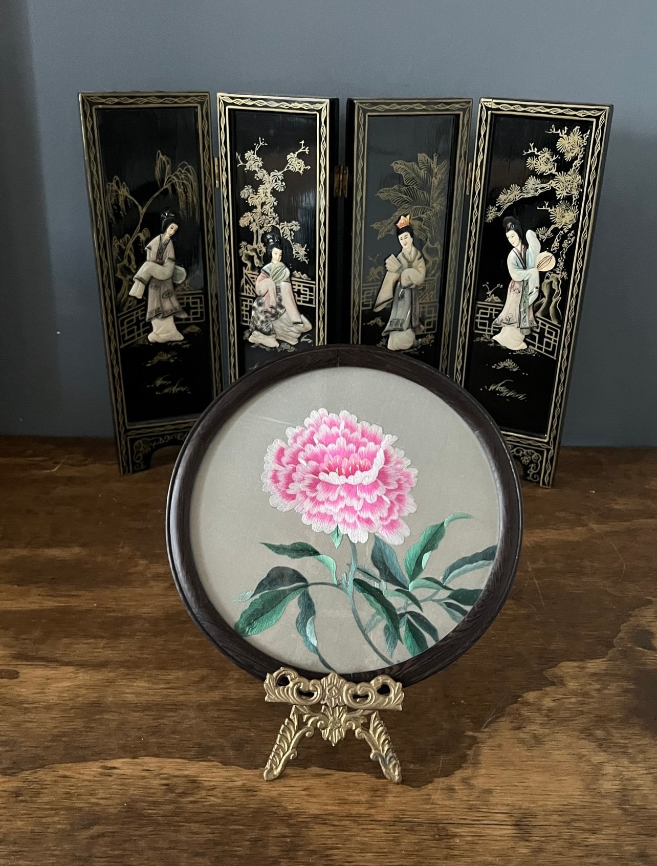 Chinese Suzhou Silk Embroidery Screen - Etsy