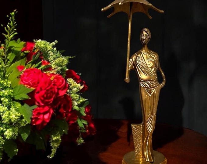 Vintage Brass Women Statue - Etsy