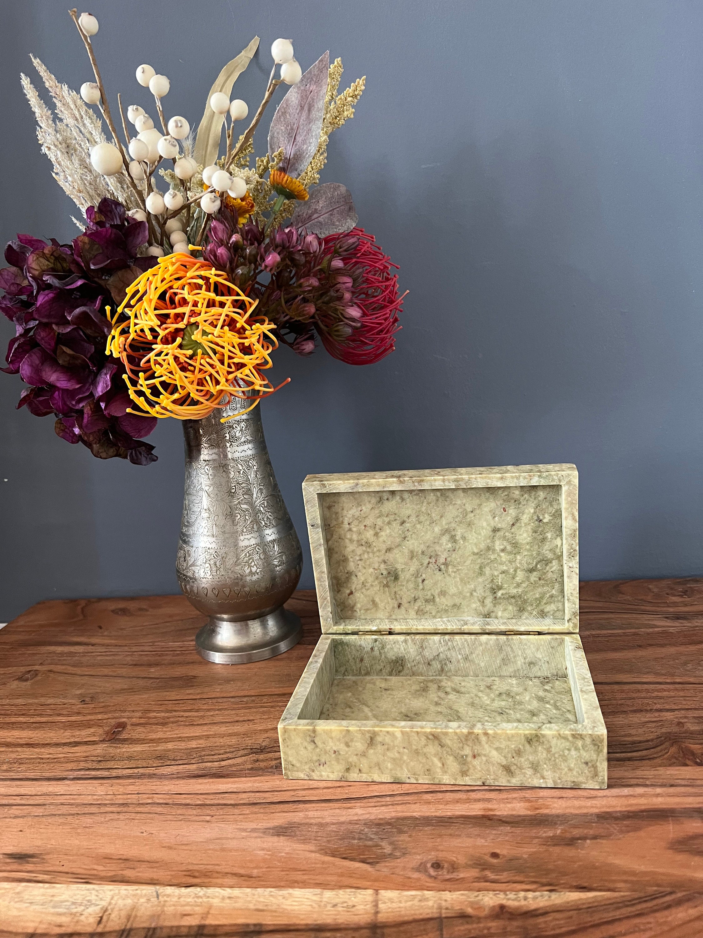 Rare Hand Painted Soapstone Box - Etsy