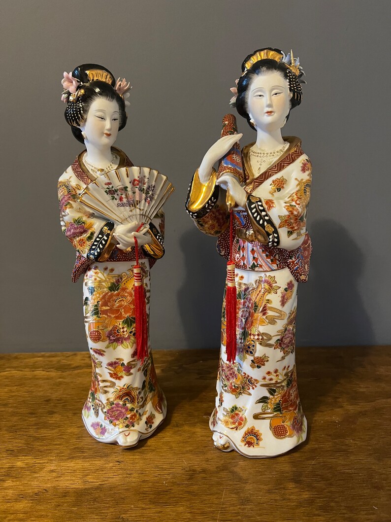 Beautiful Large Porcelain Geisha Pair - Etsy
