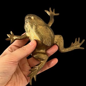 Vintage Brass Frog Paper Weight - Etsy