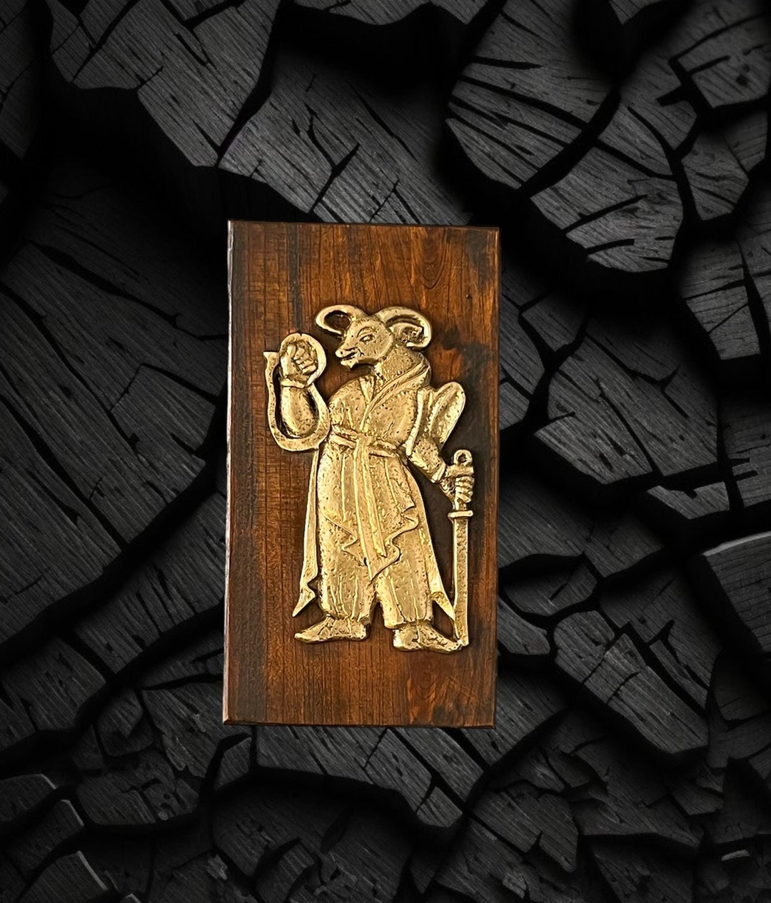 Vintage Brass & Wood Zodiac Wall Plague - Etsy