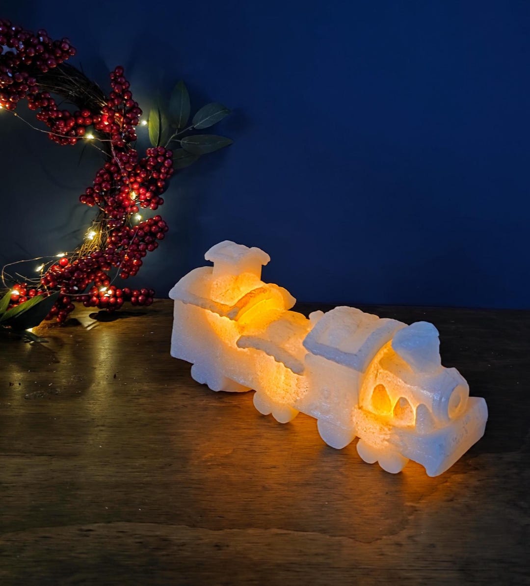 Vintage Lighted Christmas Train Decoration 1990s Glowing Ceramic ...