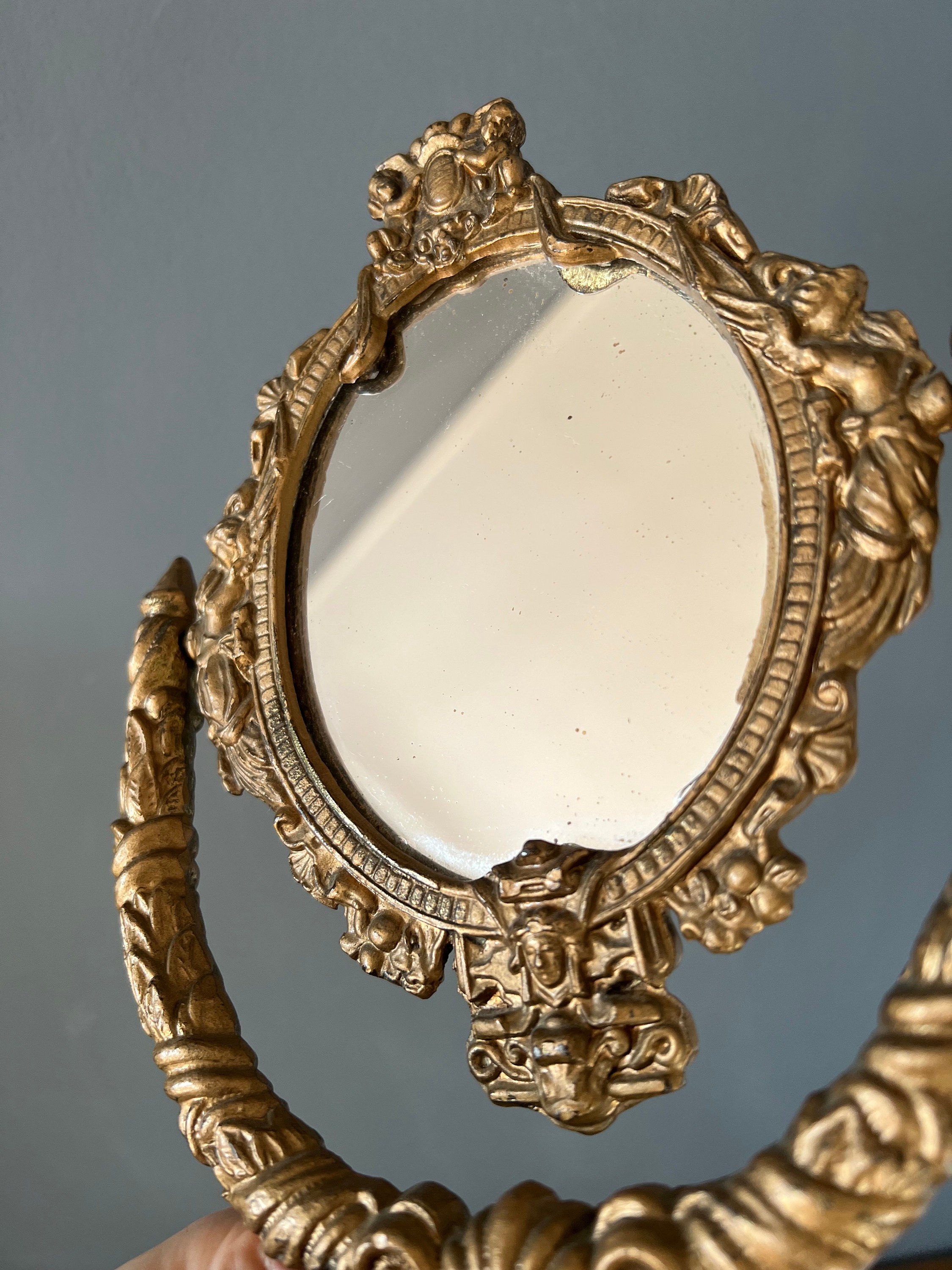 Antique Art Nouveau Table Top Mirror - Etsy