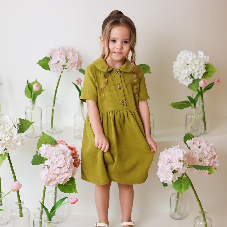 Tween Girl Dress Sewing Pattern PDF Peter Pan Collar Muslin Dress Sizes ...