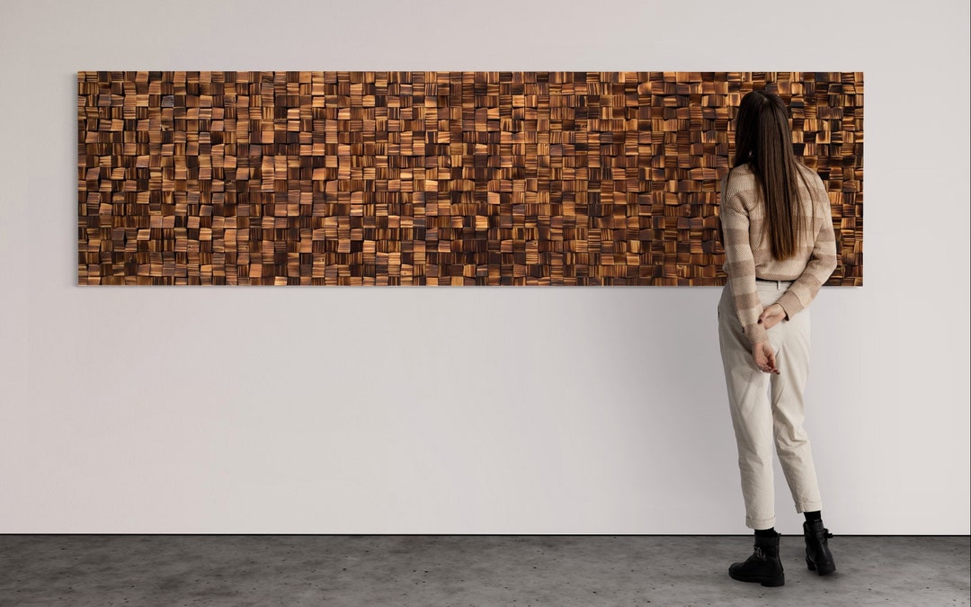 Sound Diffuser Wood Wall Art Mosaic Large Wood Wall Art Acoustic Panel ...