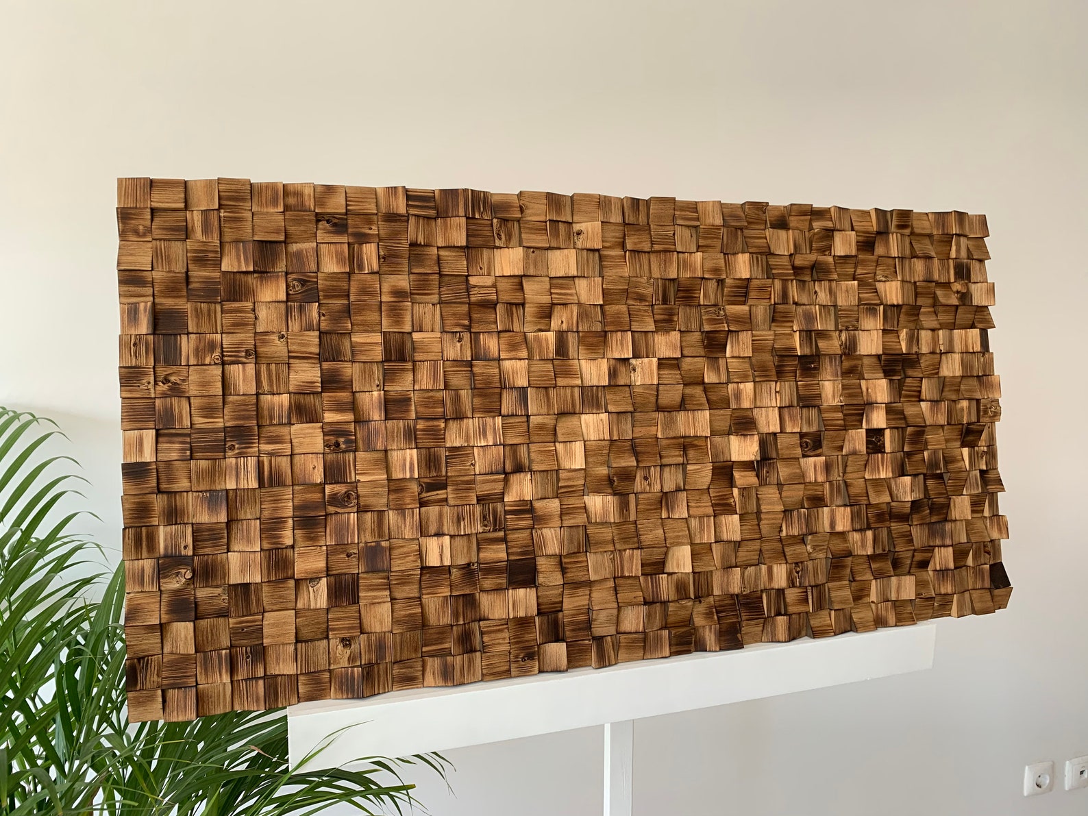 Sound Diffuser Wood Wall Art Mosaic Large Wood Wall Art Acoustic Panel ...