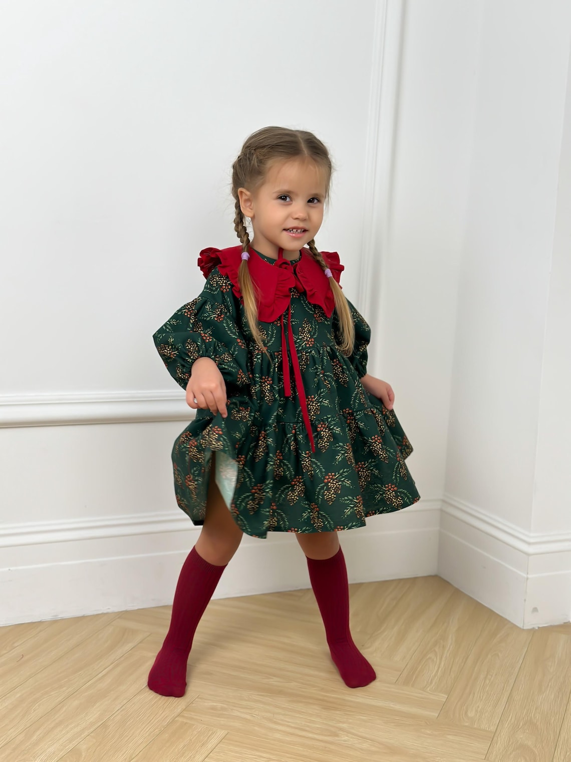 Girls Party Dress PDF Pattern With Detachable Collar | Tiered Ruffle ...