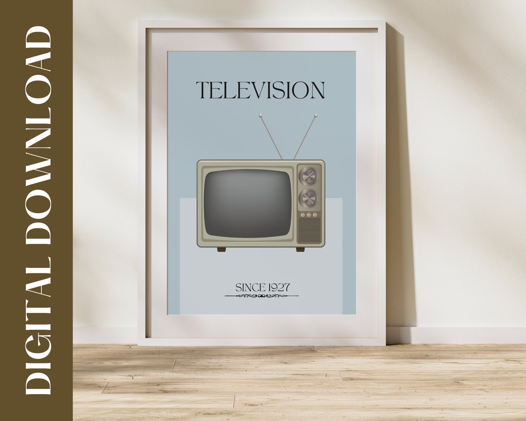 Antique Television Vintage Poster Digital Print | Boho Art | Retro Wall ...