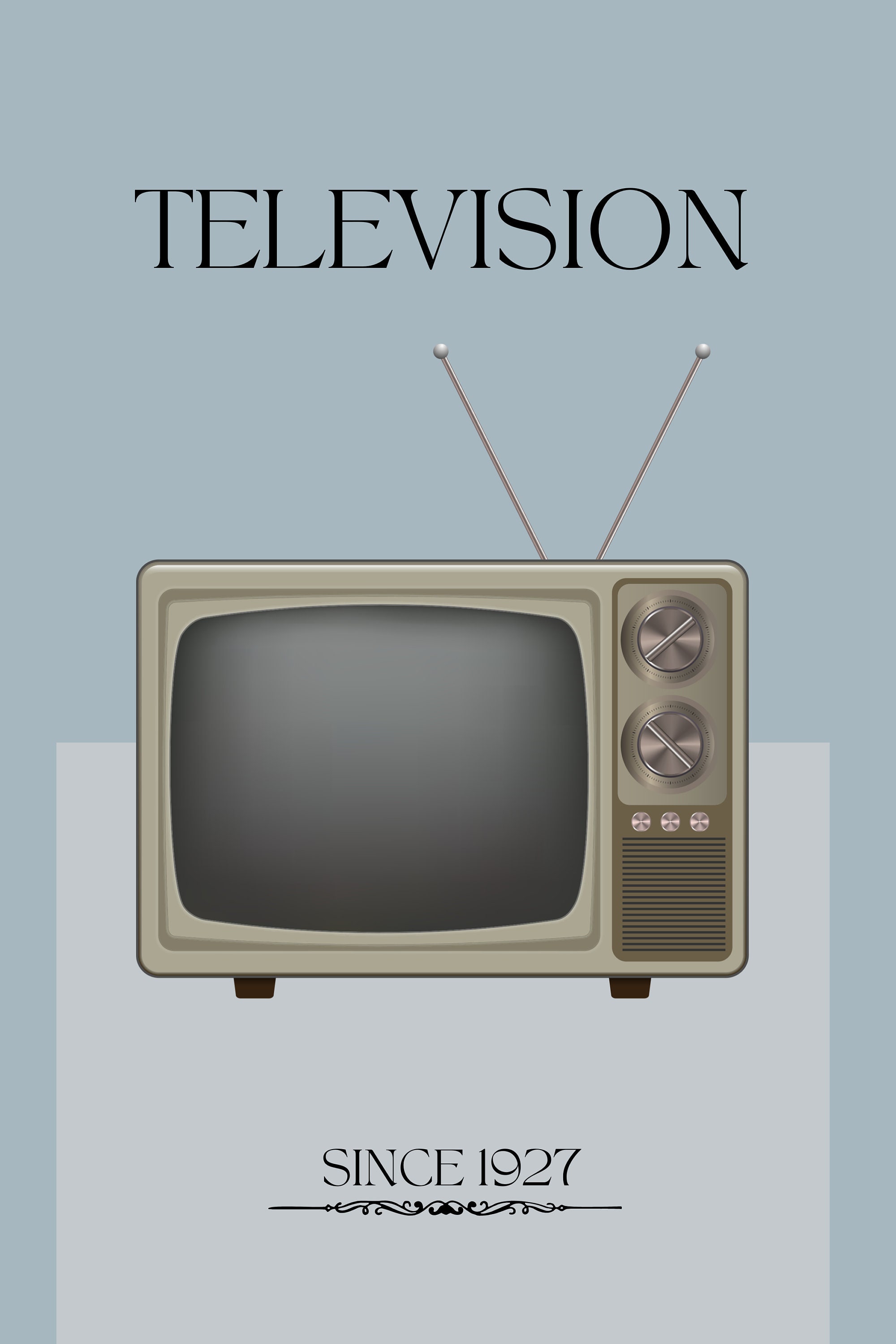 Antique Television Vintage Poster Digital Print | Boho Art | Retro Wall ...