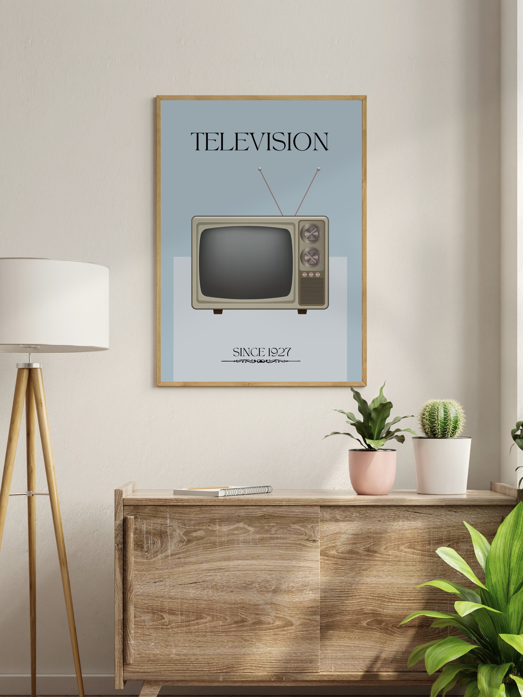 Antique Television Vintage Poster Digital Print | Boho Art | Retro Wall ...