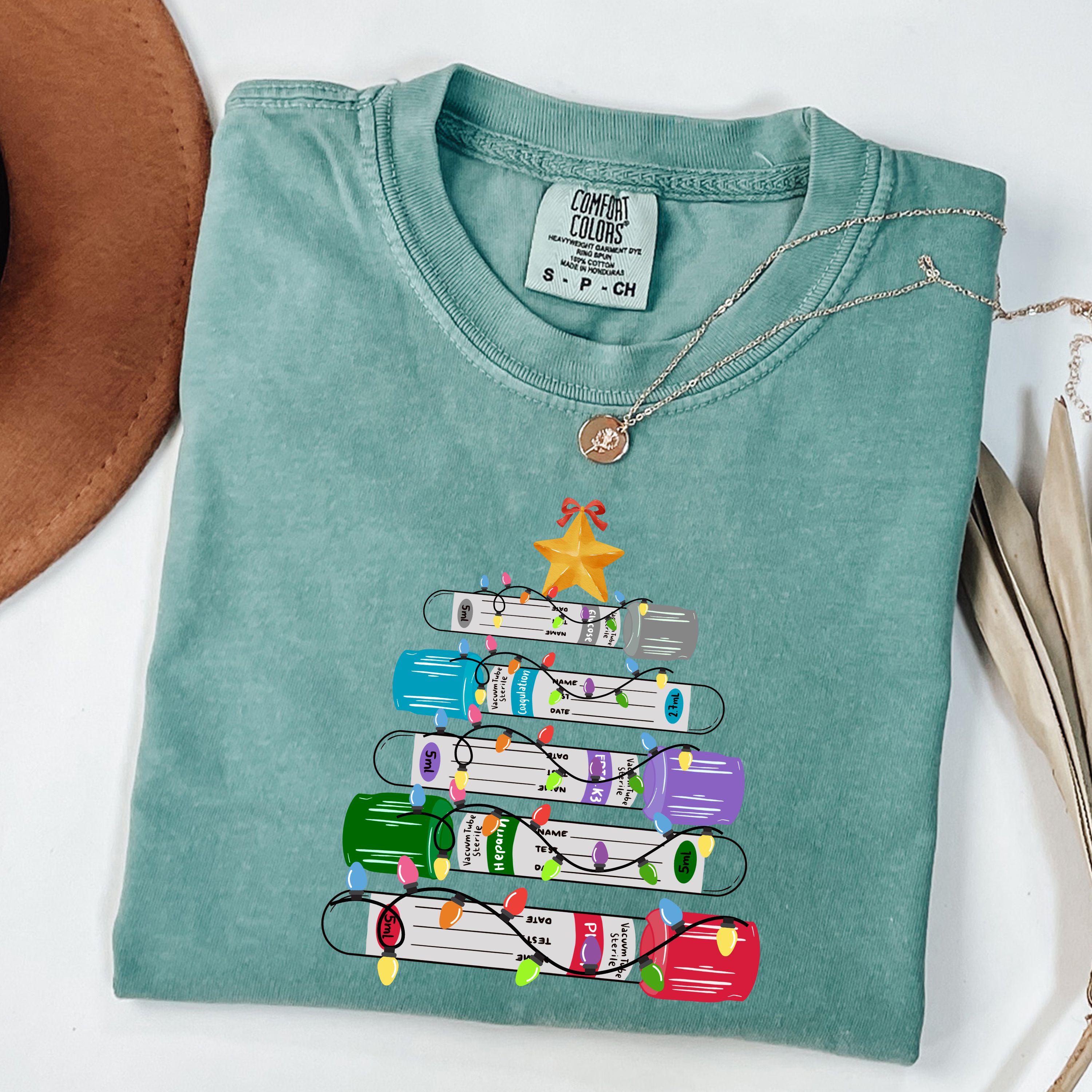 Test Tube Christmas T-shirt, Phlebotomy Christmas Shirt, Lab Scientist ...