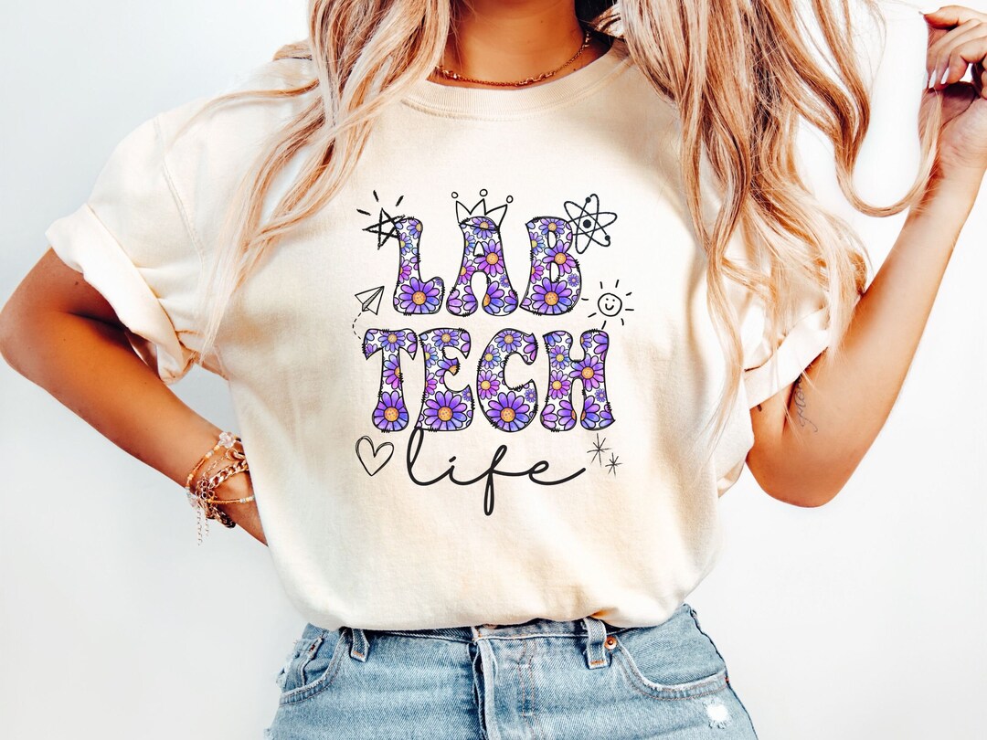 Lab Tech Shirt, Flowers Lab Tech Shirt, Laboratory Shirts, Medical ...