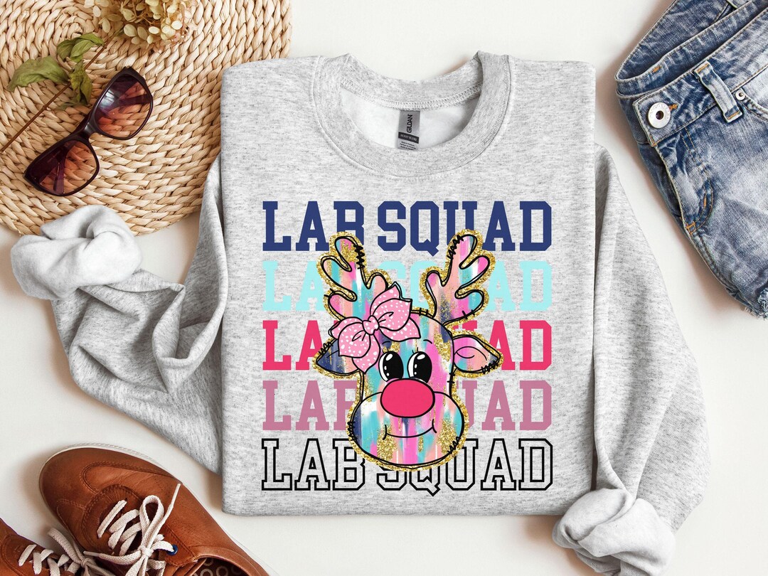 Lab Squad Reindeer Laboratory Christmas Sweatshirt, Cute Lab Tech ...