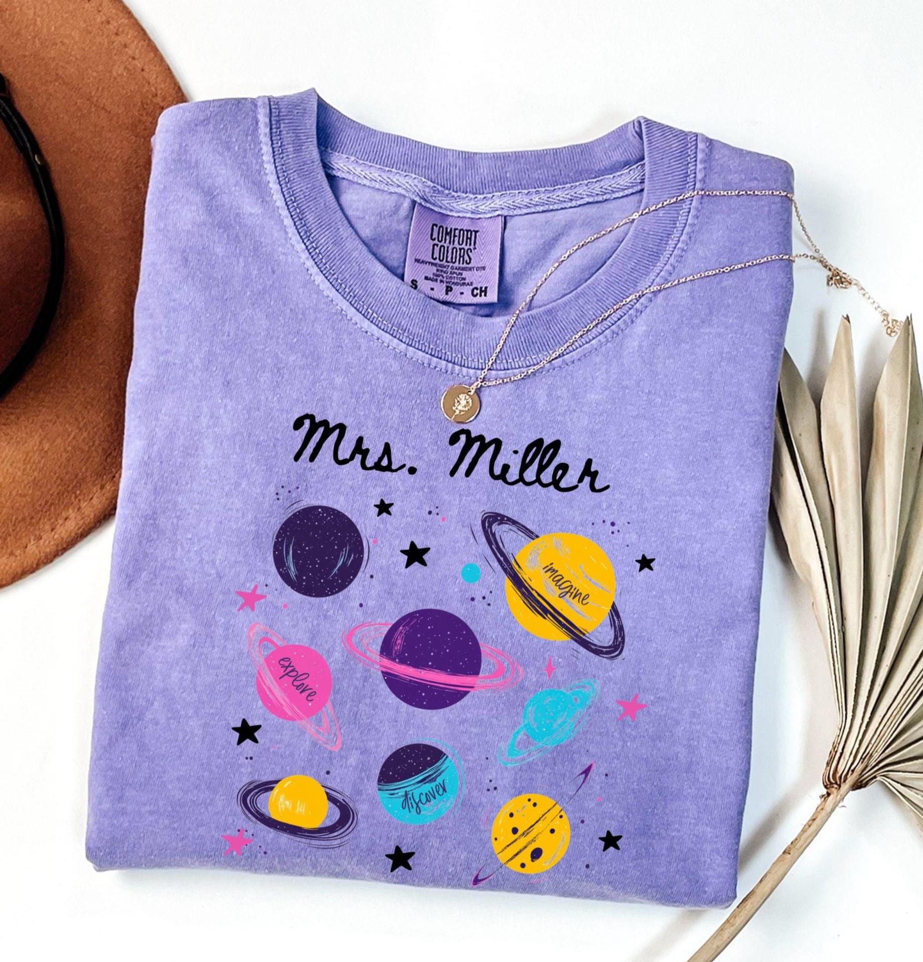 Teacher Planet Shirts Custom Teacher Name Shirt Gift for Teachers Back ...