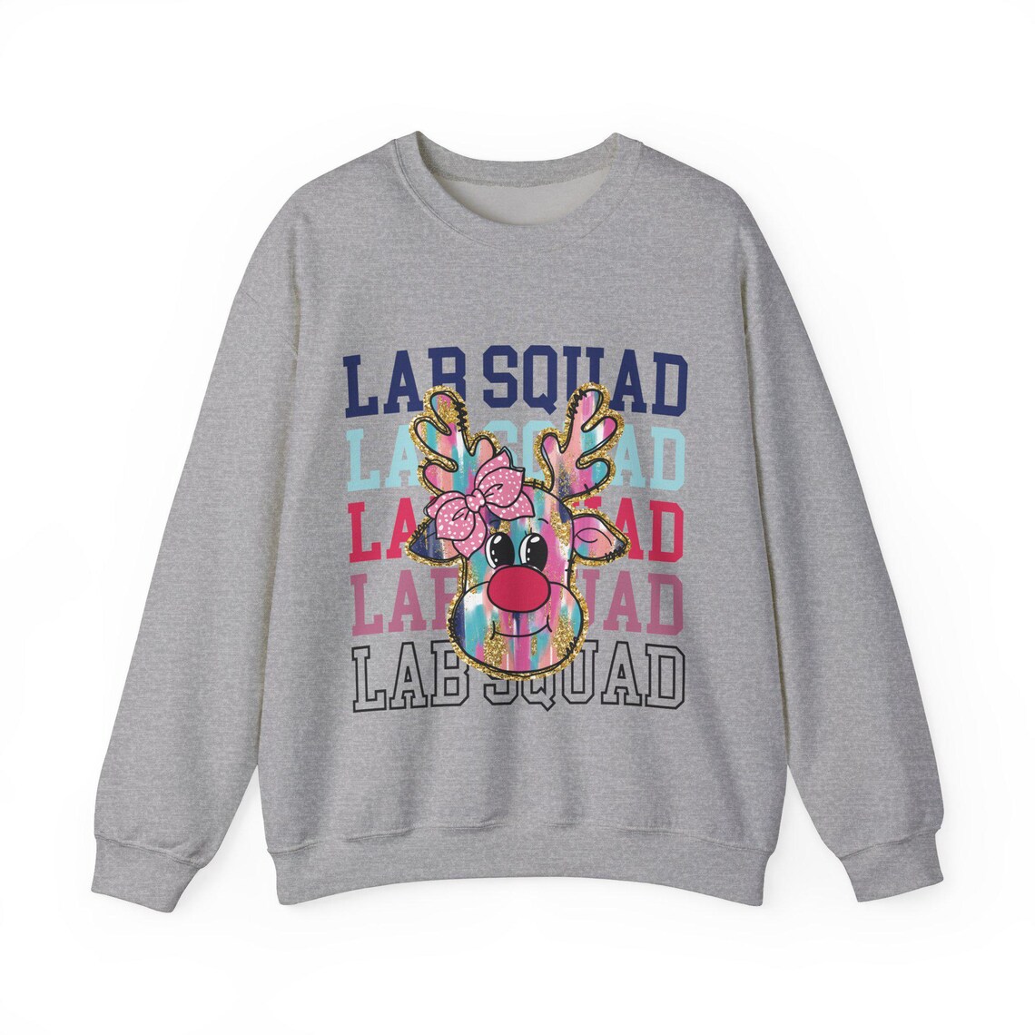 Lab Squad Reindeer Laboratory Christmas Sweatshirt, Cute Lab Tech ...