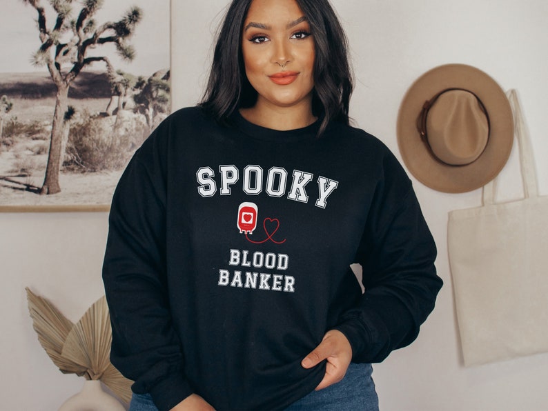 Spooky Blood Bank Sweatshirt Halloween Blood Bank Sweatshirt - Etsy UK