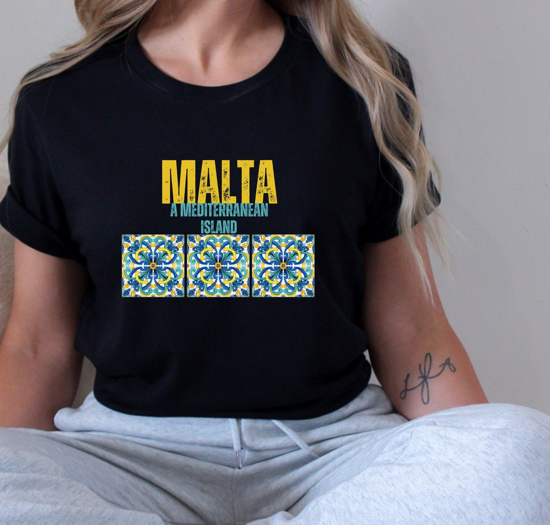 Maltese Tiles T-shirt, Malta T-shirt, Mediterranean Island of Malta T ...