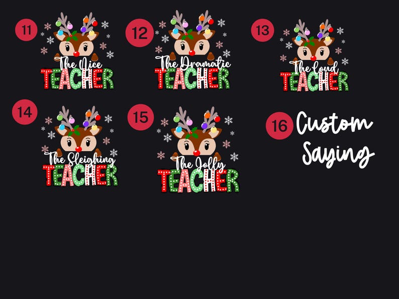 Christmas Reindeer Teacher Shirts, Teacher Matching Xmas Shirts ...