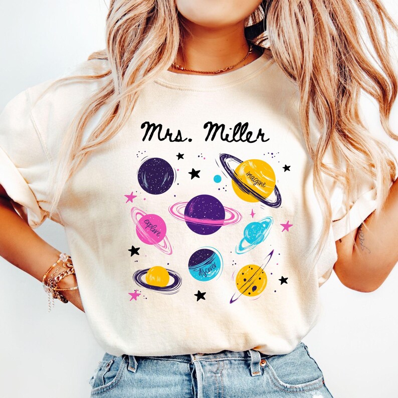 Teacher Planet Shirts Custom Teacher Name Shirt Gift for Teachers Back ...