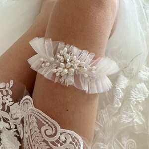 Bridal Wedding Garter Soft Stretch Garter With Gorgeous Delicate Pearls ...