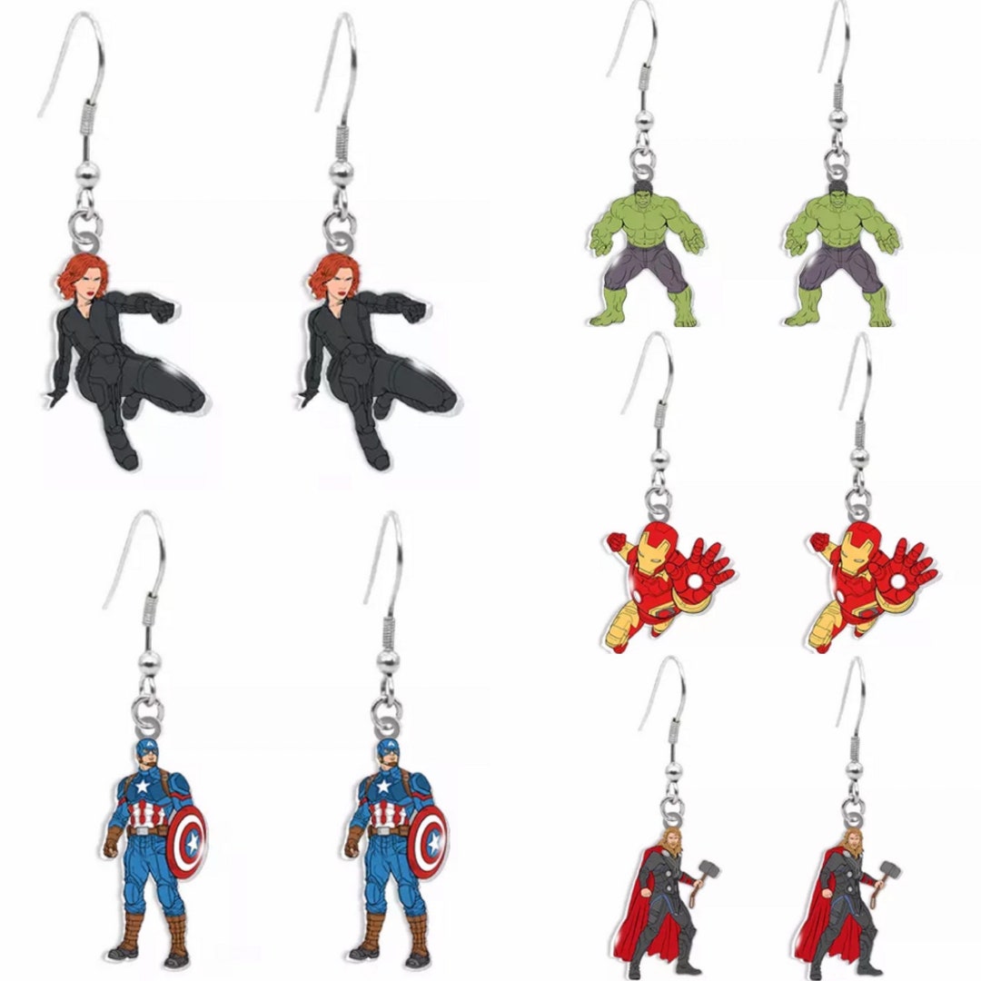 The Avengers Character Hook Earrings Disney MCU Inspired Superhero ...